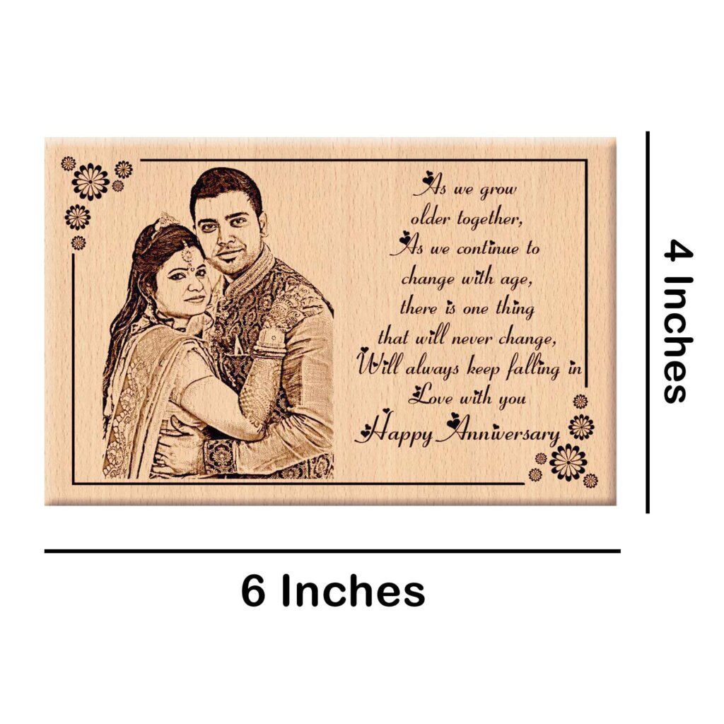 Personalized Wooden Engraved Wedding Photo Frame Gift For Anniversary