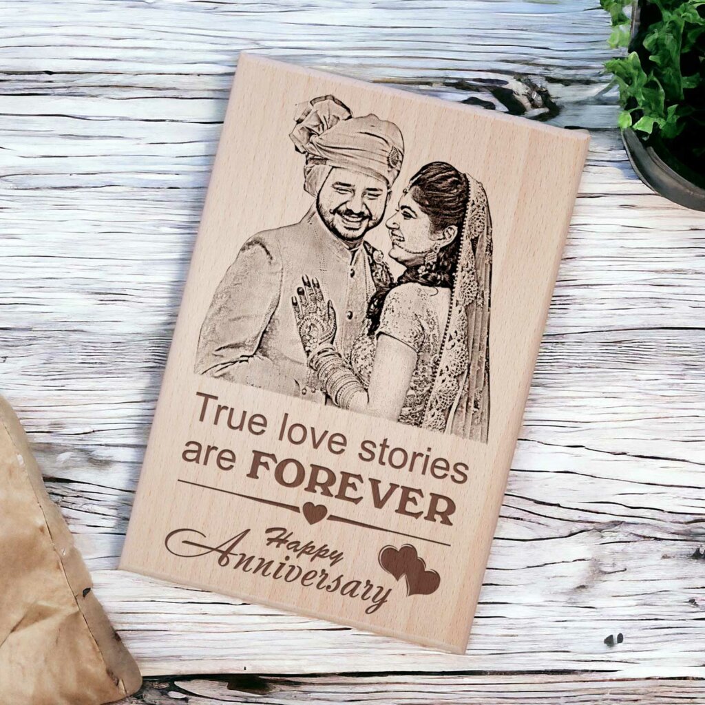 Personalized Anniversary Gifts For Couples - Custom Beech Wood Photo ...