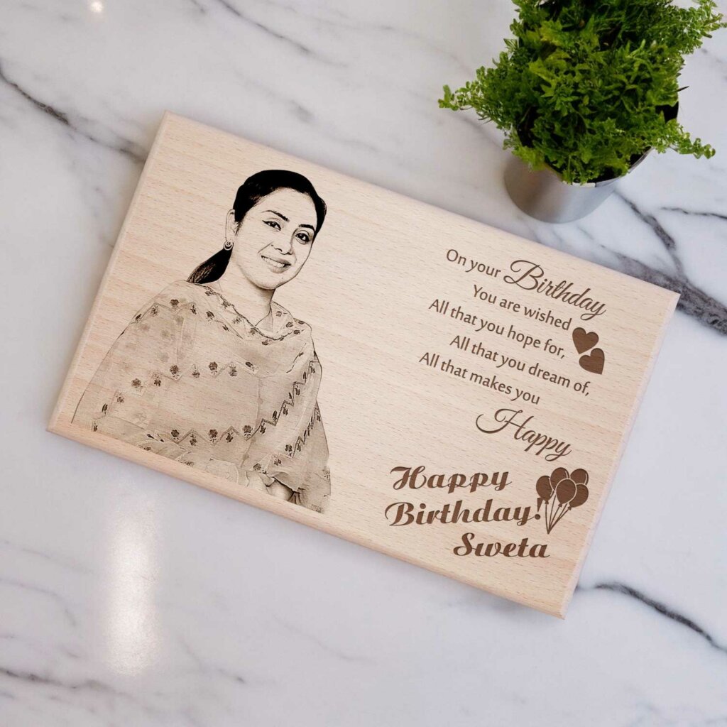 Personalized Engraved Wooden Photo Plaque Birthday Gift for Him or Her ...