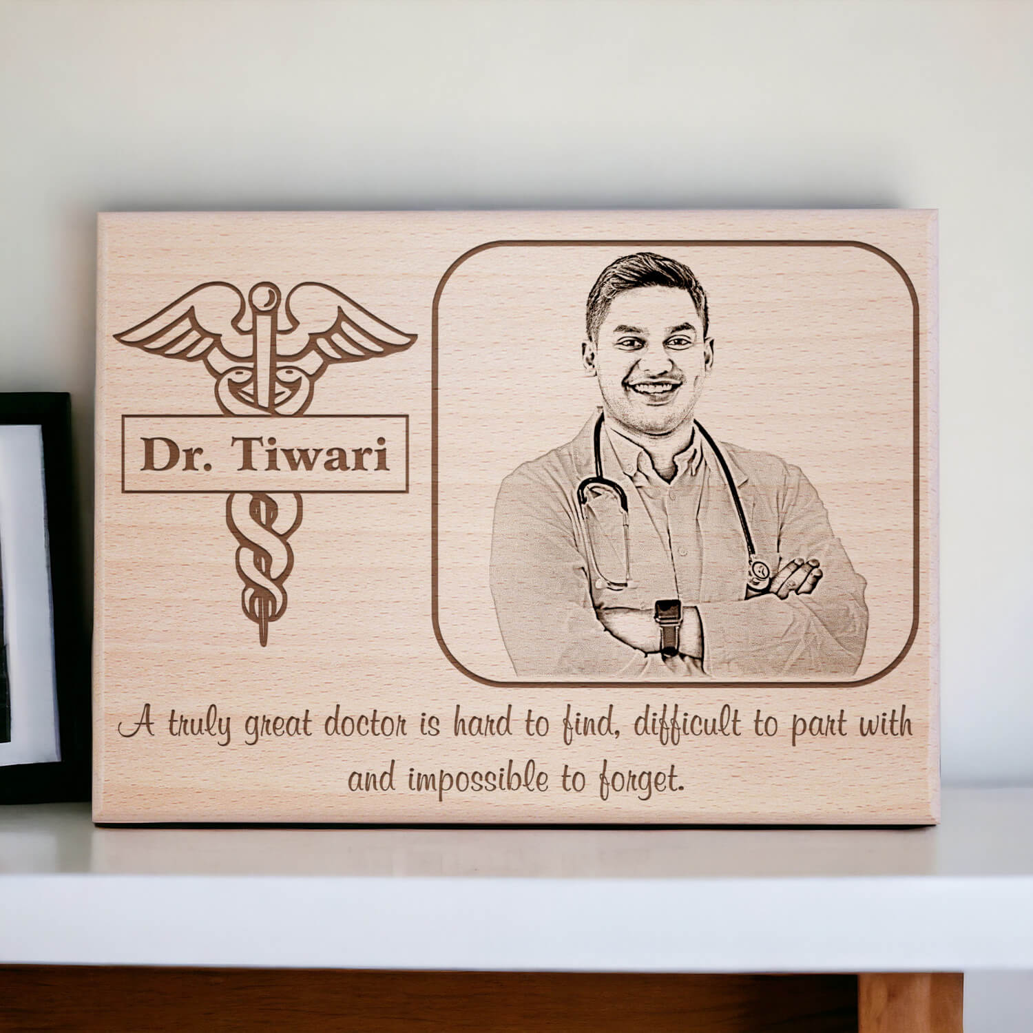 Personalized Doctor Plaque - Custom Wooden Photo Gift (8x6 Inches, Wood ...