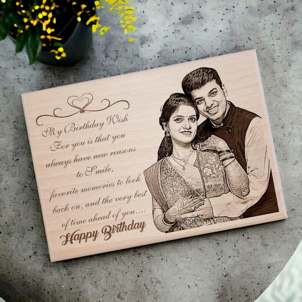 Custom Wooden Engraved Photo Frame 8x6 Inches - Incredible Gifts