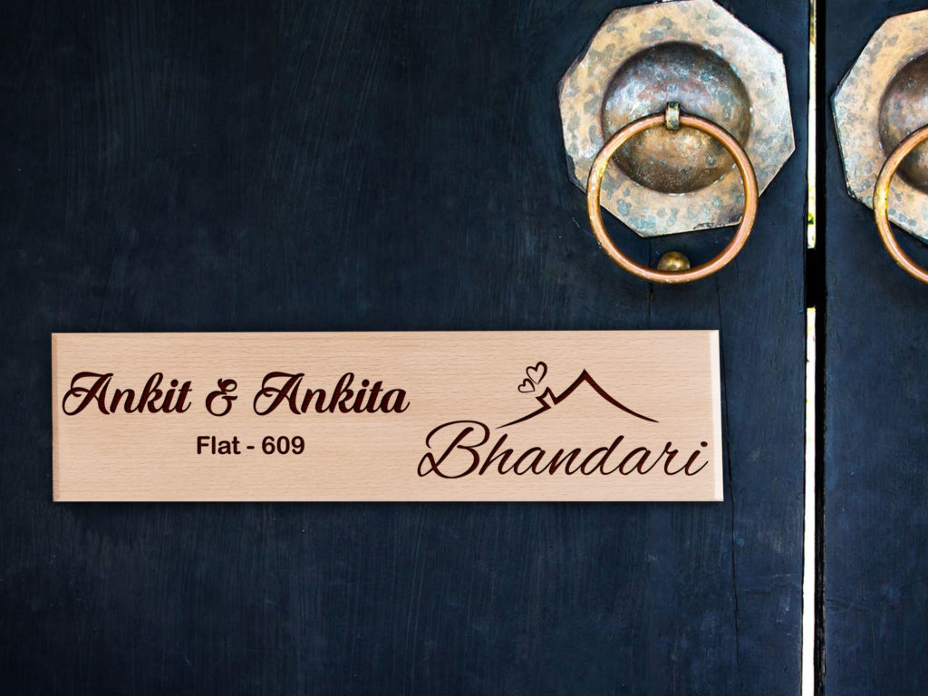 Personalized Door Name Plate For Sweet Home ( 9x3 in, Wood ...