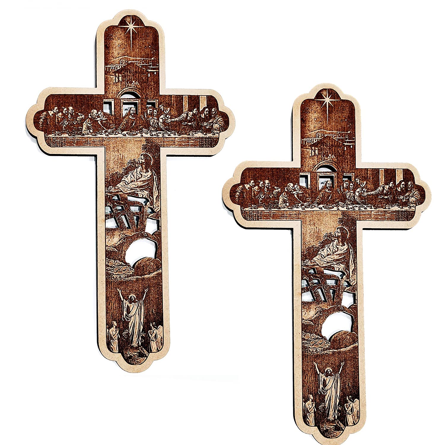 Wooden Cross – Engraved Story on Wooden Cross | Christian Statues ...