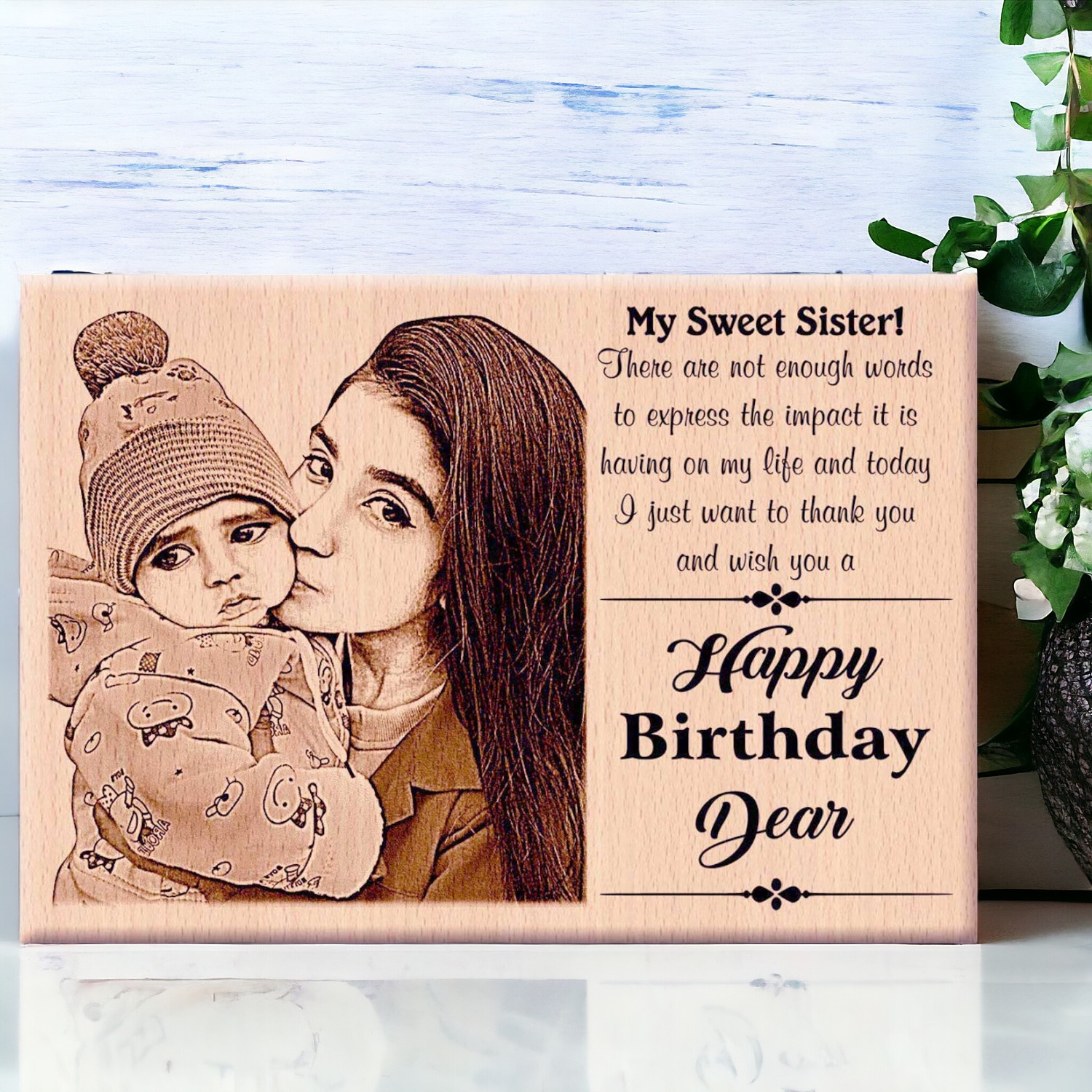 Engraved Photo Frame Birthday Ideas For Sister
