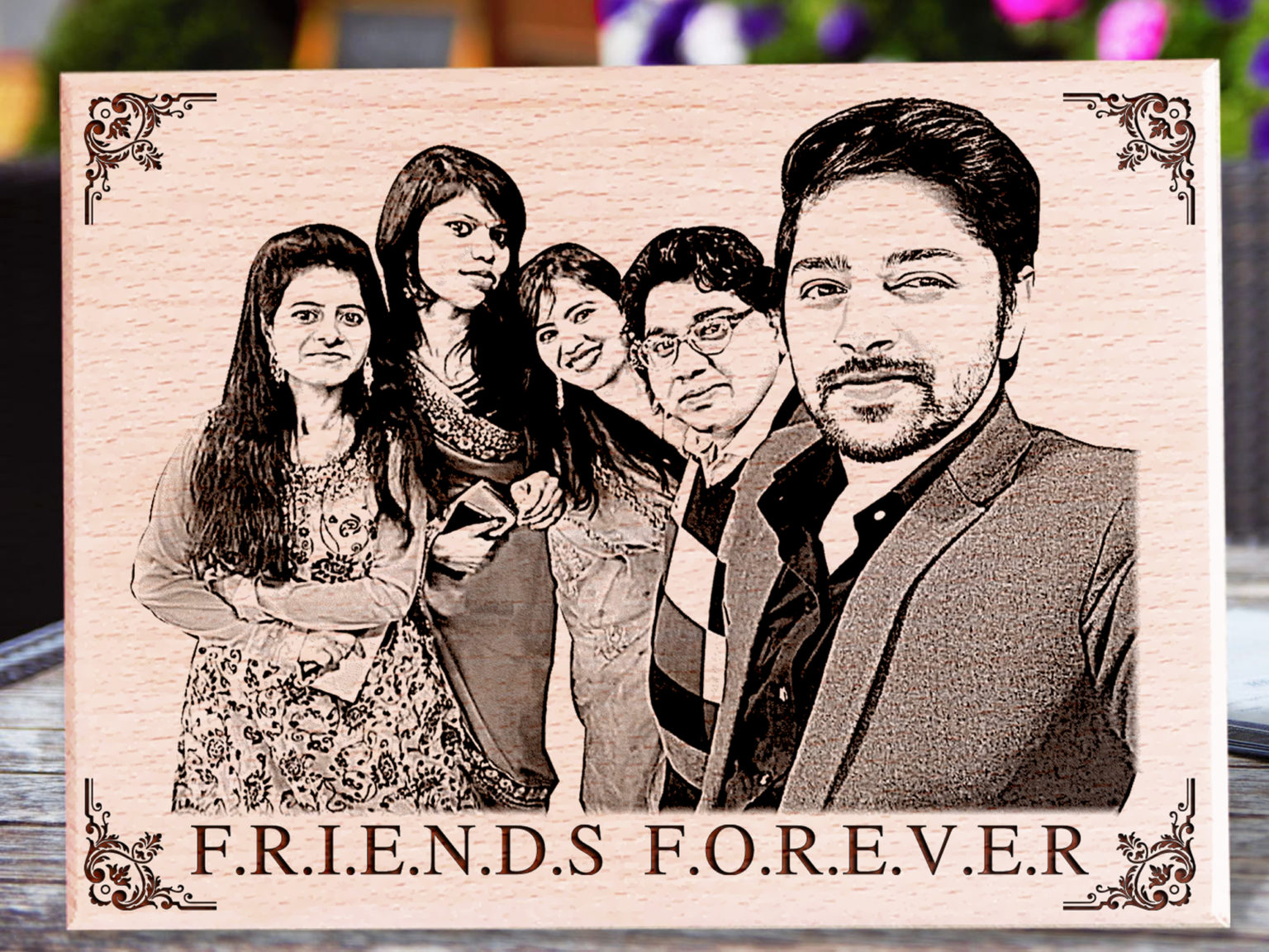 Best Friend Personalized Engraved Wood Photo Plaque - Incredible Gifts