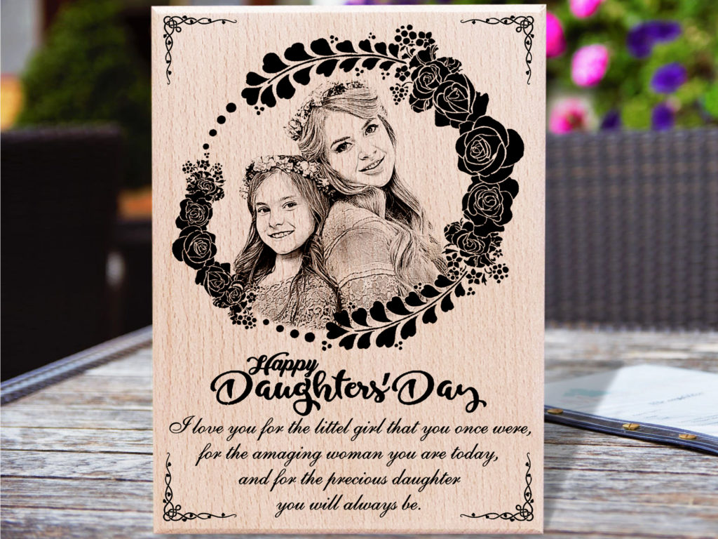 Daughters Day Personalized Engraved Wooden Photo Frame Gift For Her ...