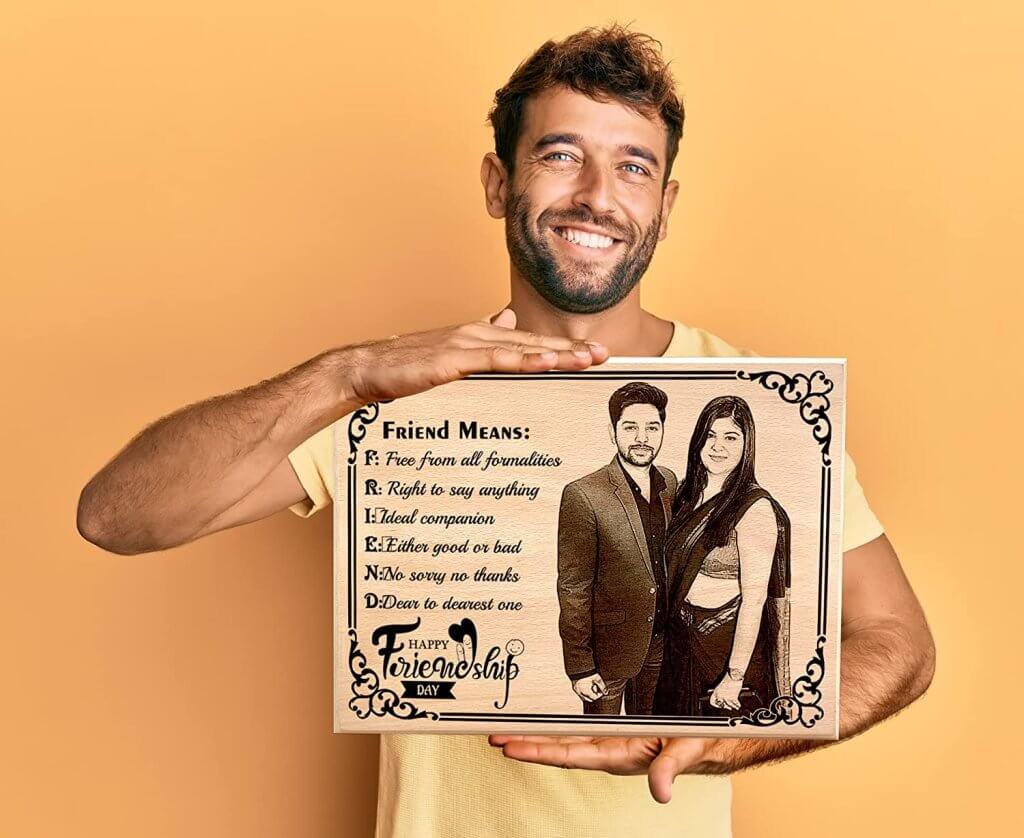 Wooden Engraved Personalized Photo Frame for Best Friend on Friendship ...