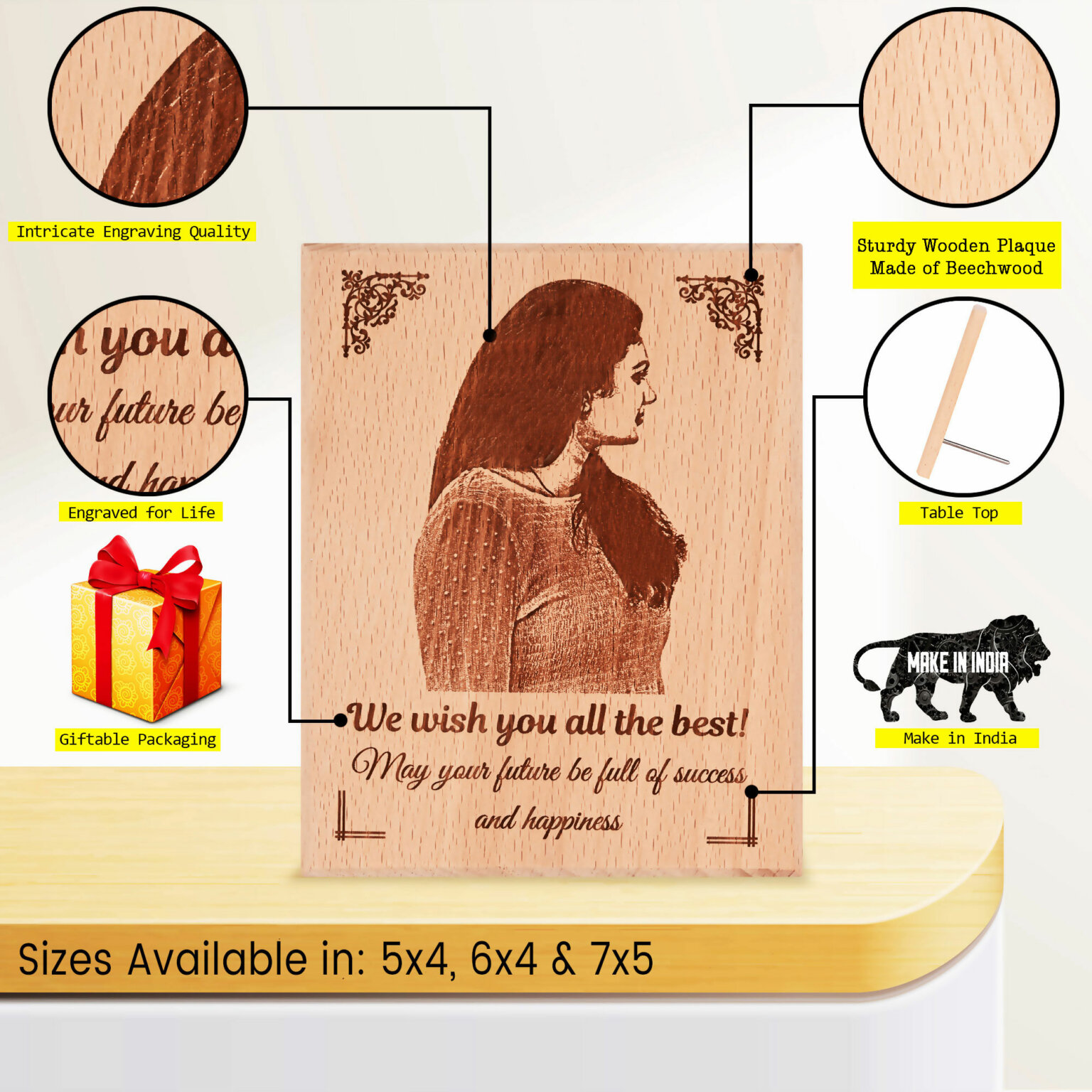 Gift For Farewell - Personalized Engraved Wooden Photo Frame ...