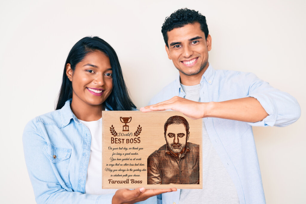 Goodbye Gift - Personalized Engraved Wooden Photo Plaque - Incredible Gifts