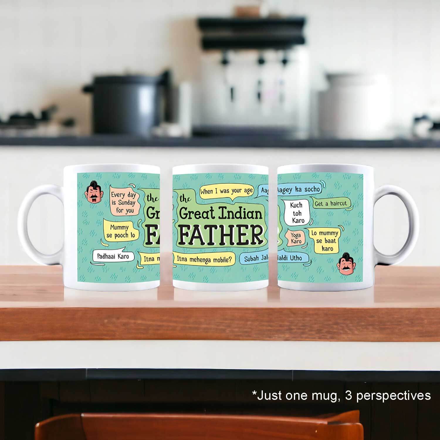 Great Indian Father Printed Ceramic Coffee Tea Mug - Incredible Gifts