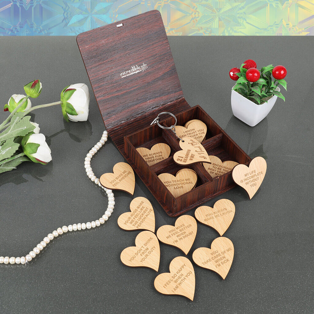 Buy Wooden Surprise Gift Box for Couple