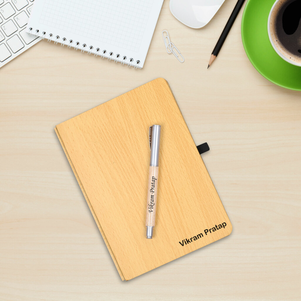Capture Memories with a Personalized Wooden Diary & Pen Set