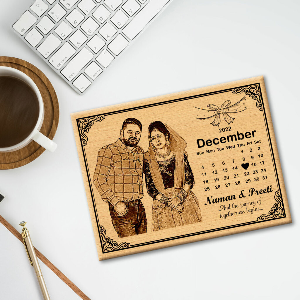 Personalized Calendar Photo Frame For Wedding Anniversary - Incredible ...