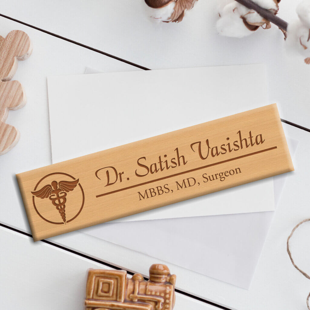 Personalized Professional Name Plate For All profession (Wooden ...