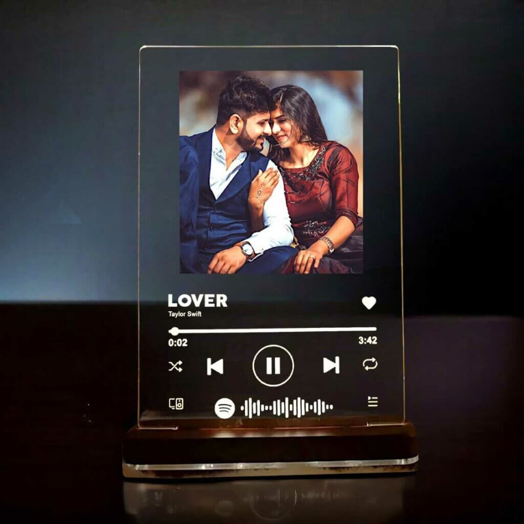 Personalized LED Acrylic Spotify Photo Frame With Light Stand ...