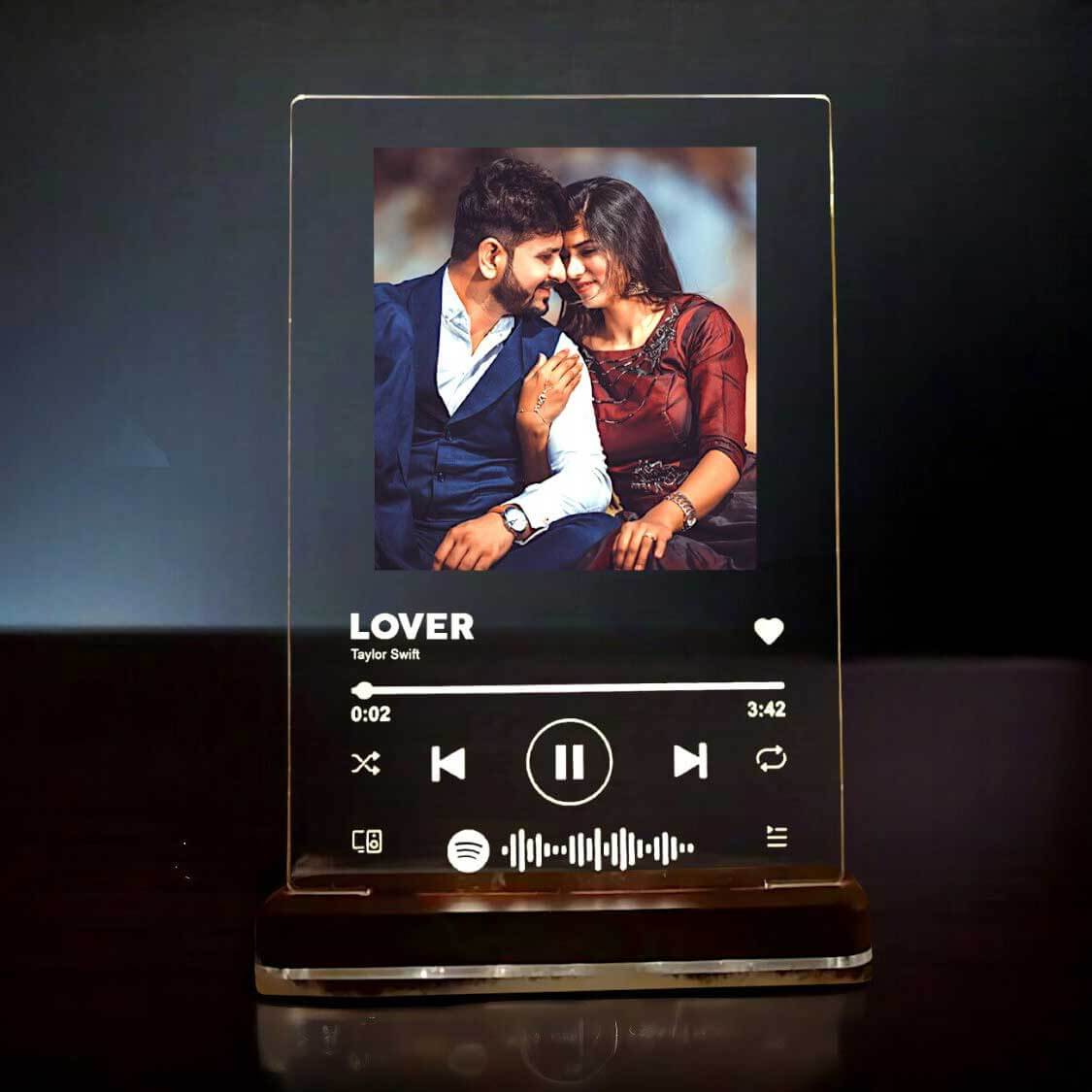Personalized LED Acrylic Spotify Photo Frame With Light Stand ...