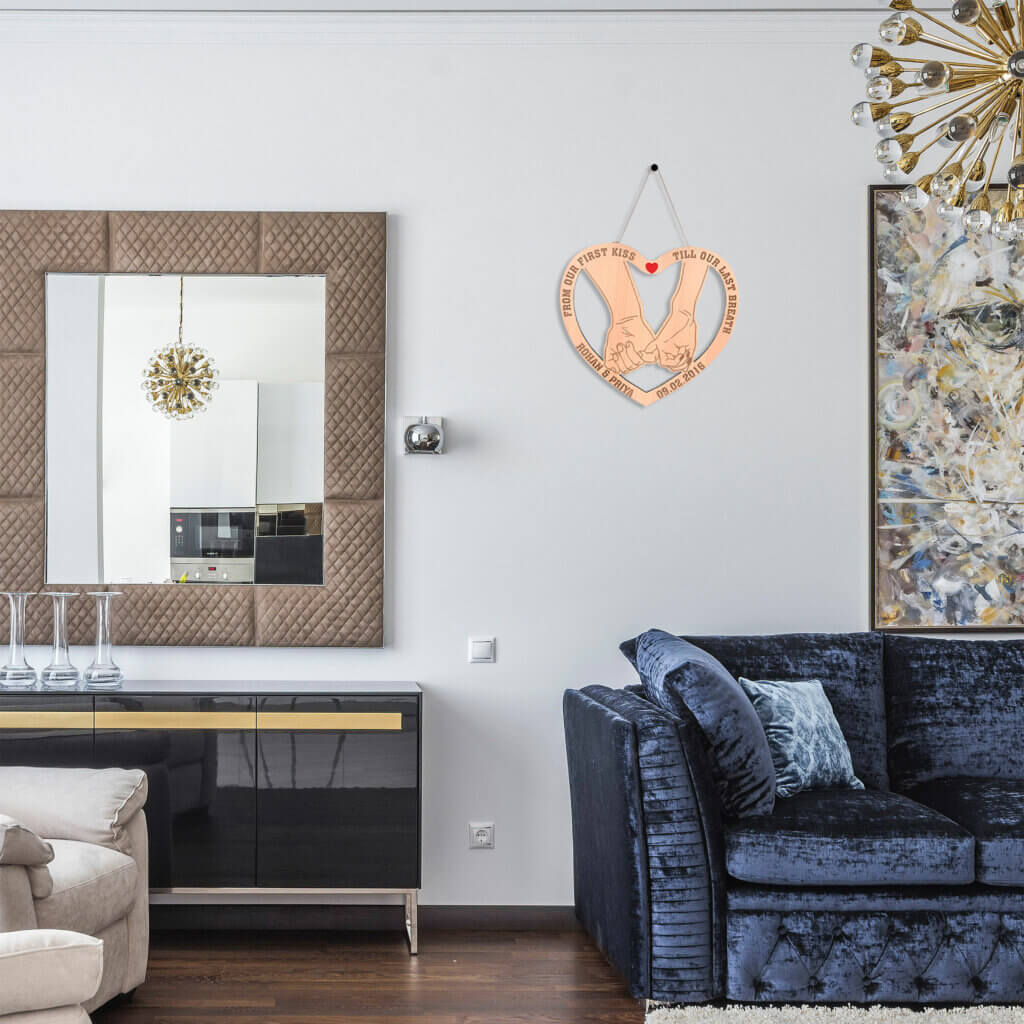 Personalized Wooden Engraved Heart Shape Sign For Wedding Couple ...