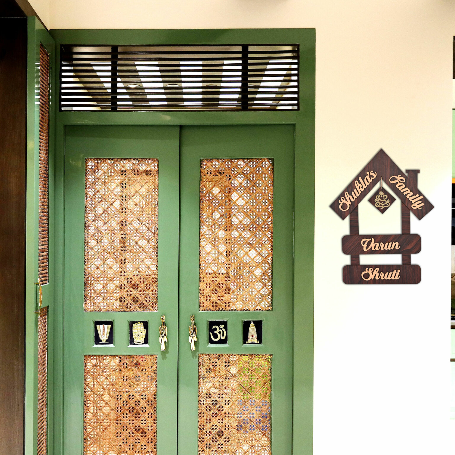 Personalized Wooden Hanging Name Plate For Home & Flat Entrance ...