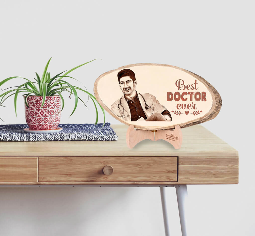 Personalized Engraved Natural Wooden Photo Plaque For Doctor ...
