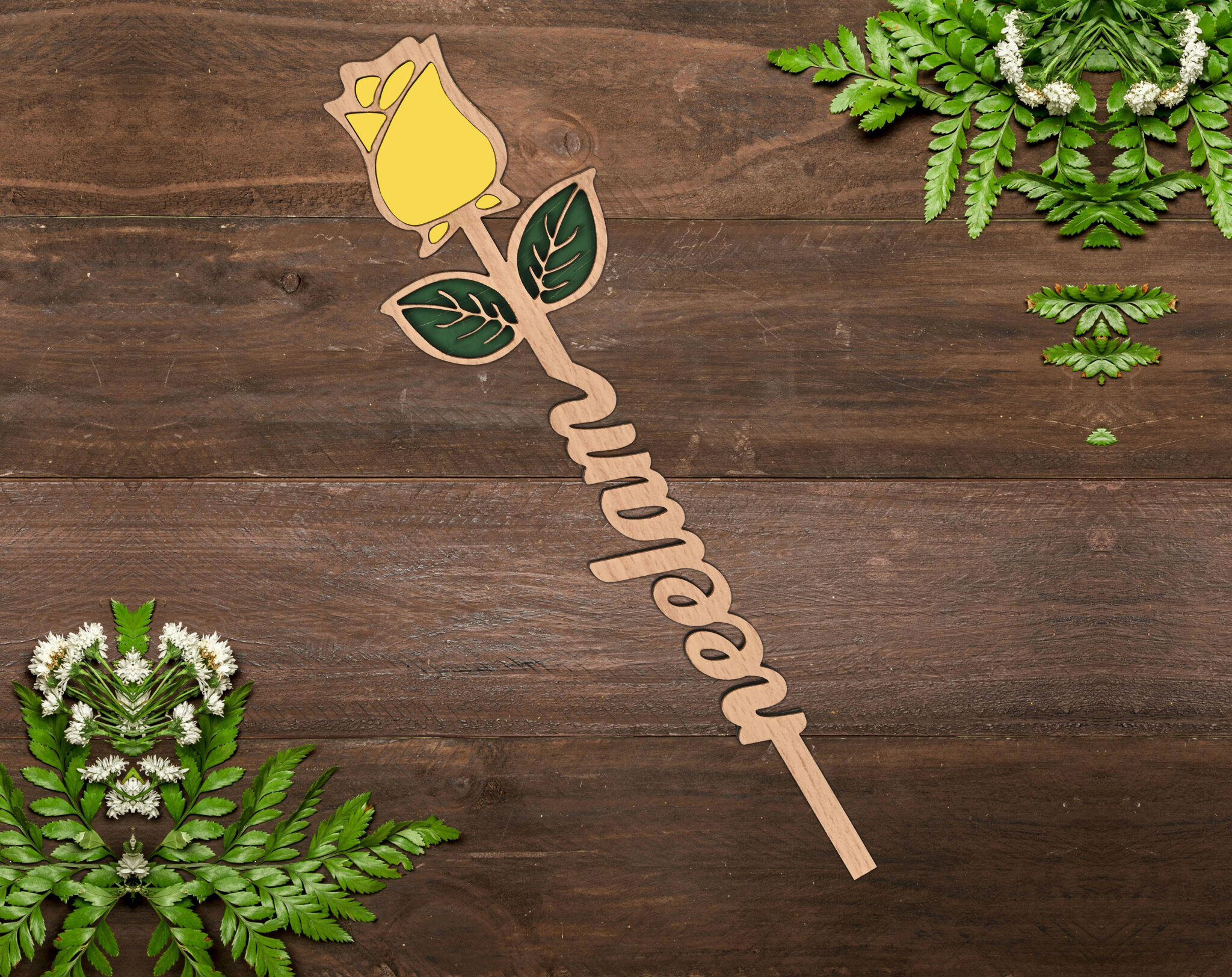 Personalized Gift For Valentine - Wooden Name Rose - Incredible Gifts