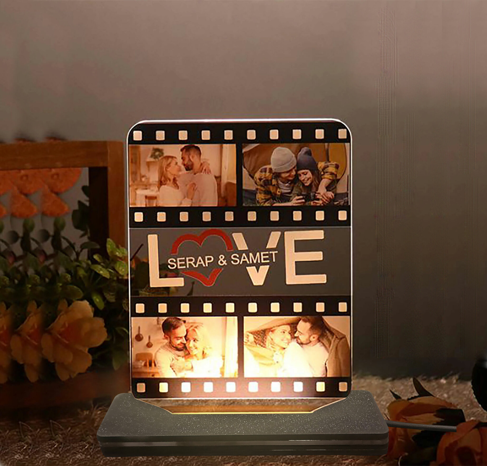 Personalized Love LED Couple Frame With Name And Photo