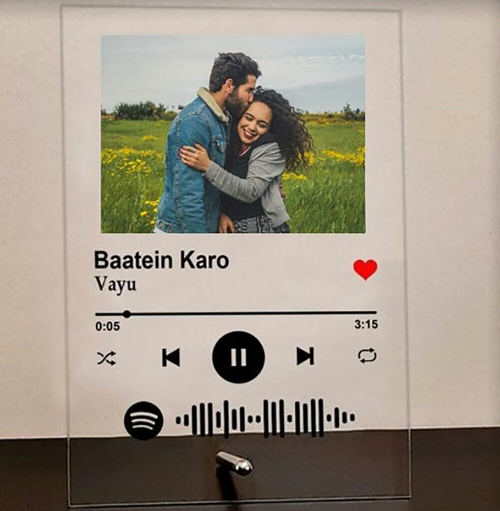 Personalized Acrylic Spotify Plaque With Photo And Scannable Code - Incredible Gifts