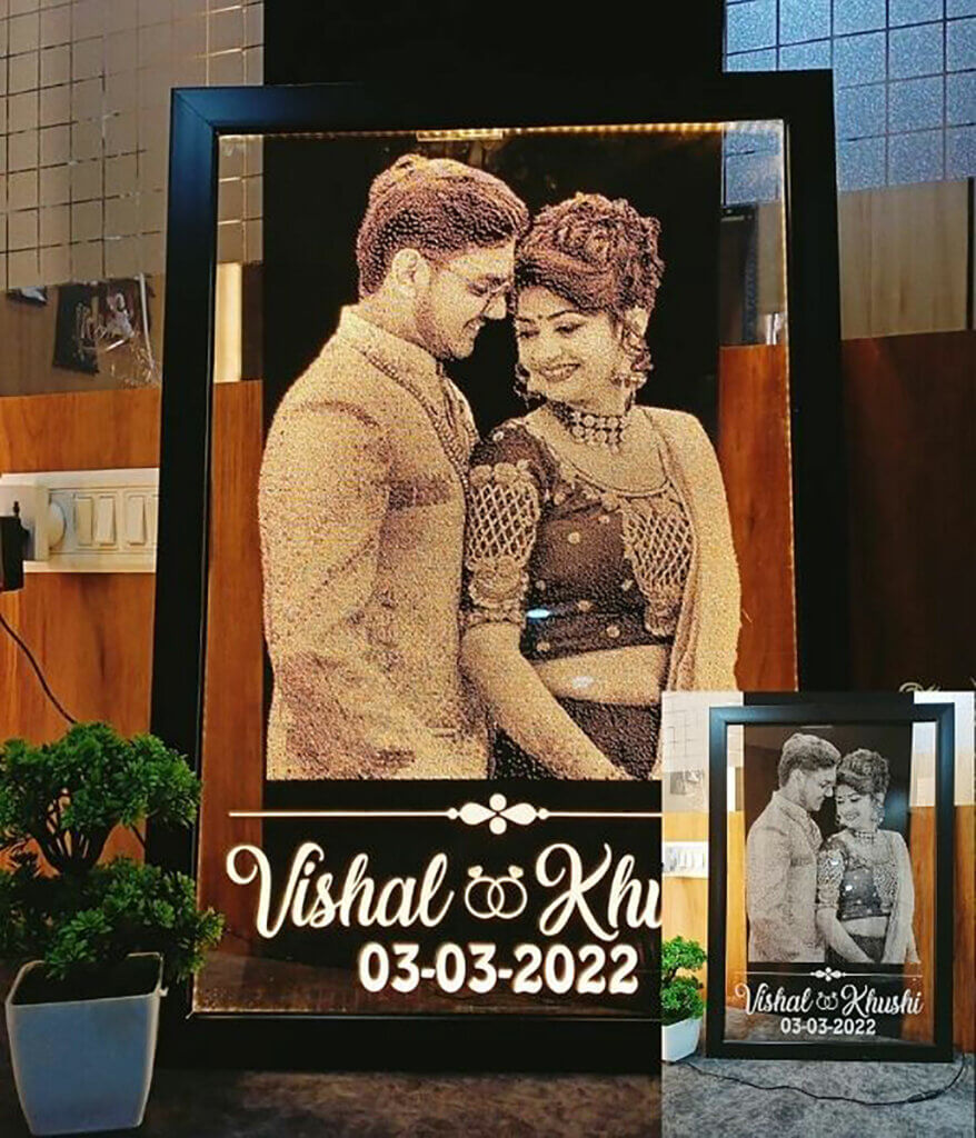 Customized Acrylic LED Photo Frame with Message - Incredible Gifts