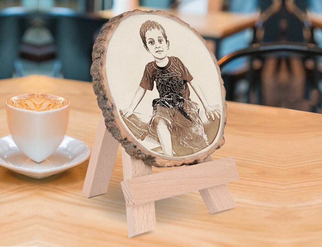 Personalized Natural Wooden Slice Photo Frame with Wood Stand ...