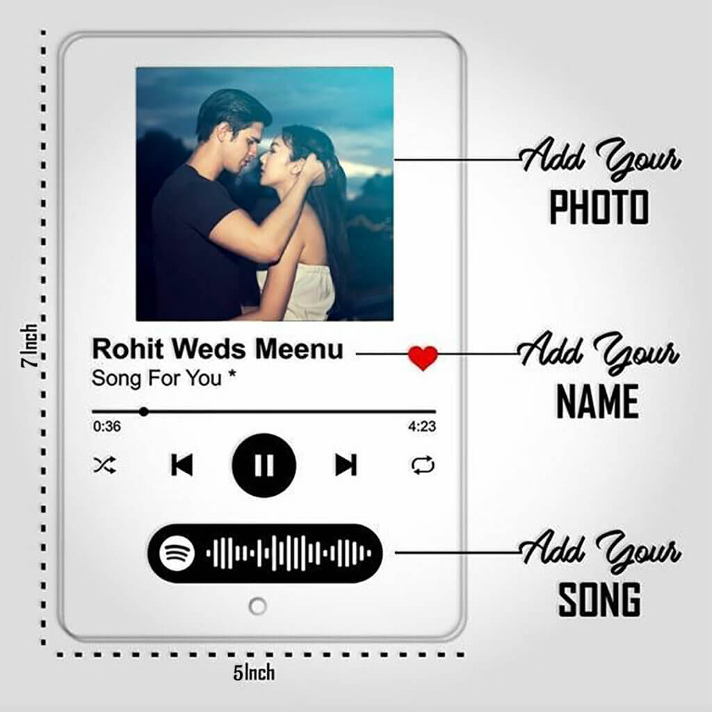 Personalized Acrylic Spotify Plaque With Photo And Scannable Code ...