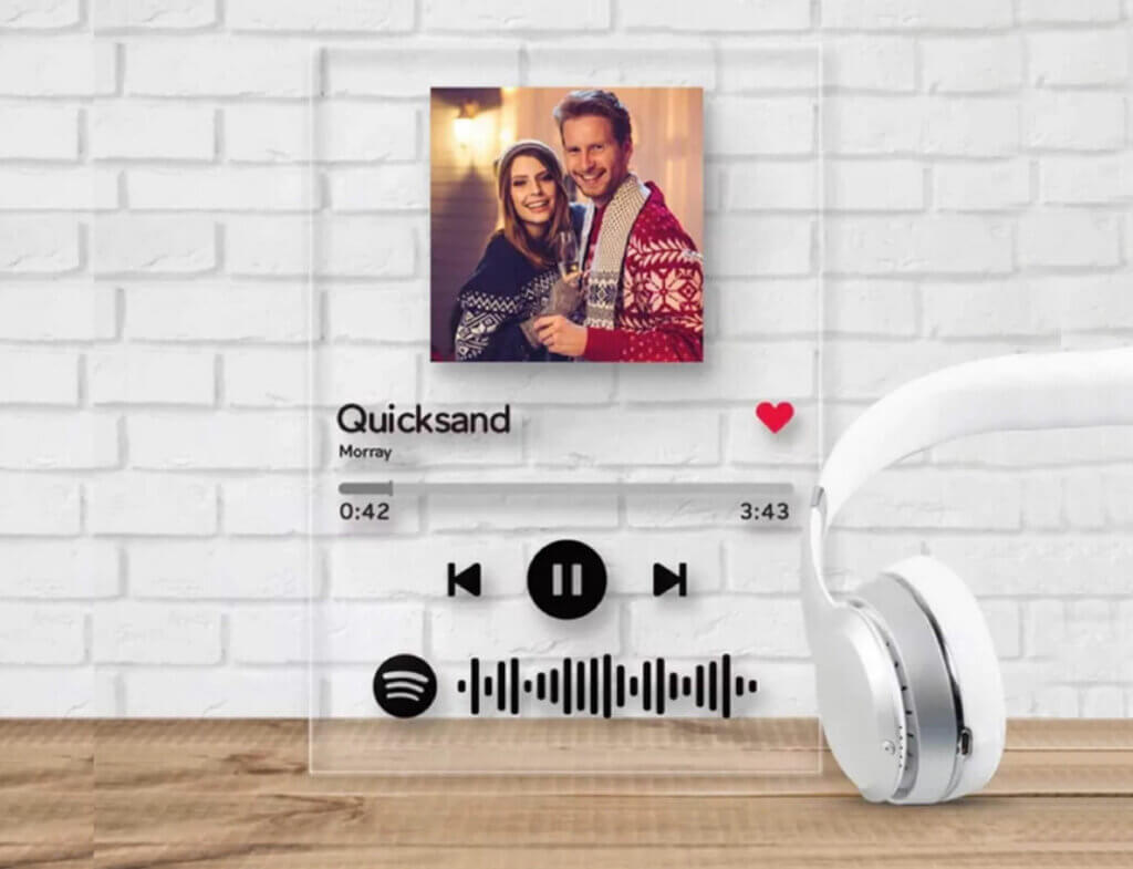 Personalized Acrylic Spotify Plaque With Photo And Scannable Code ...