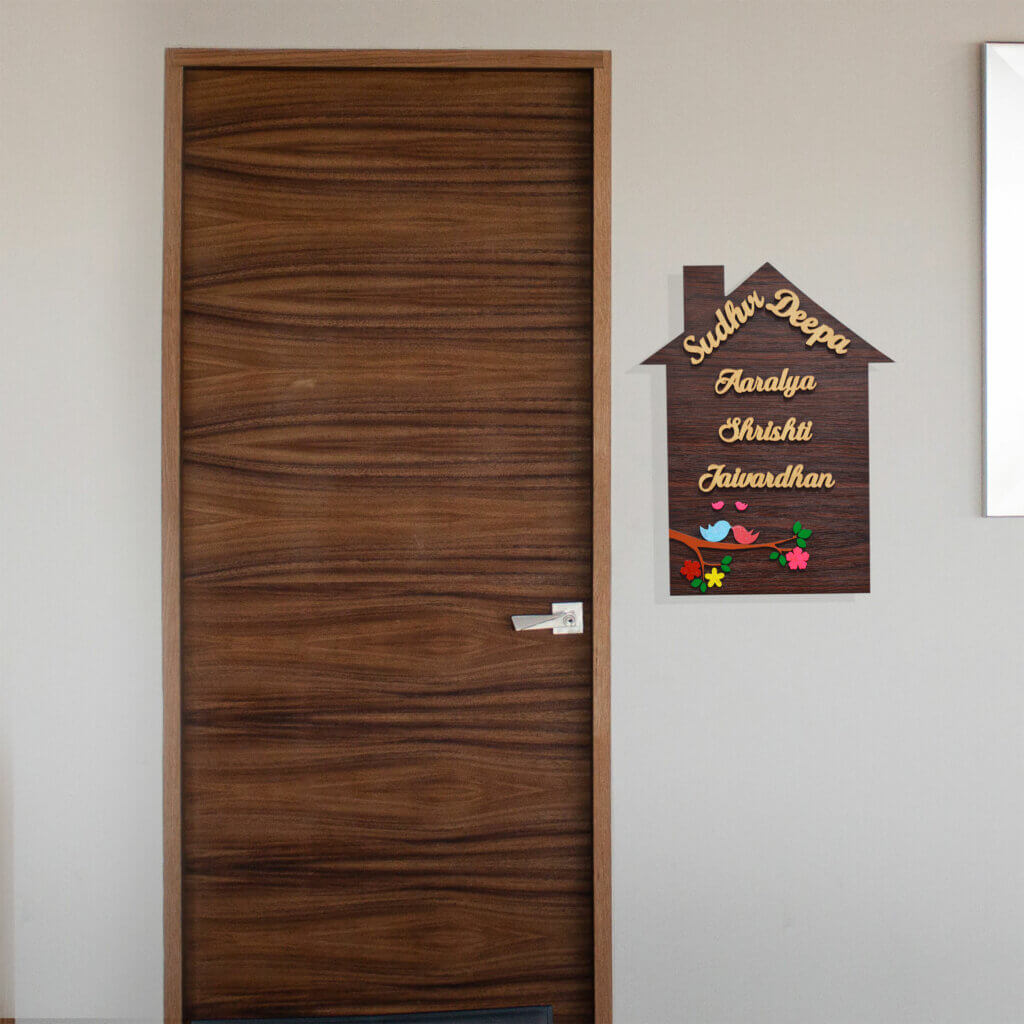 Customized Wooden Name Plate For Flat & Apartment - Incredible Gifts
