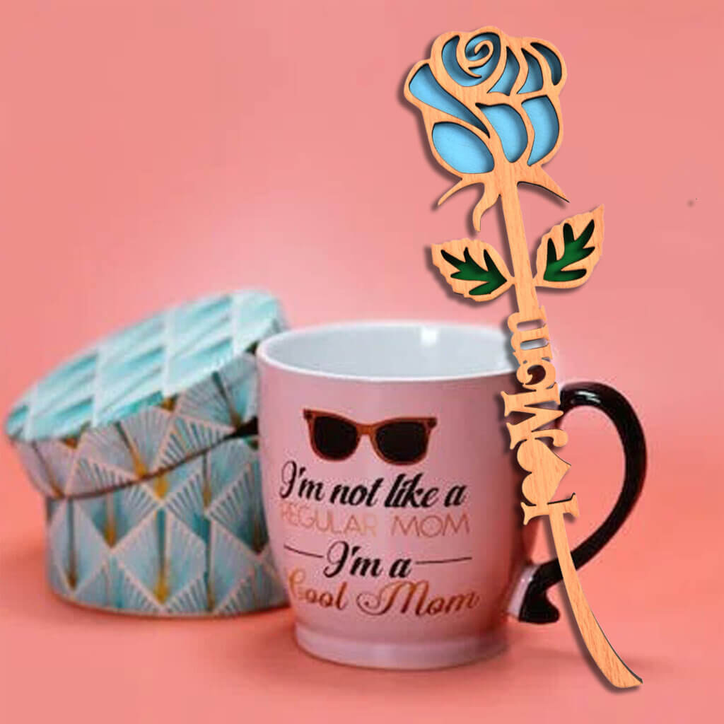 Wooden Mom Rose Gift For Mother's Day