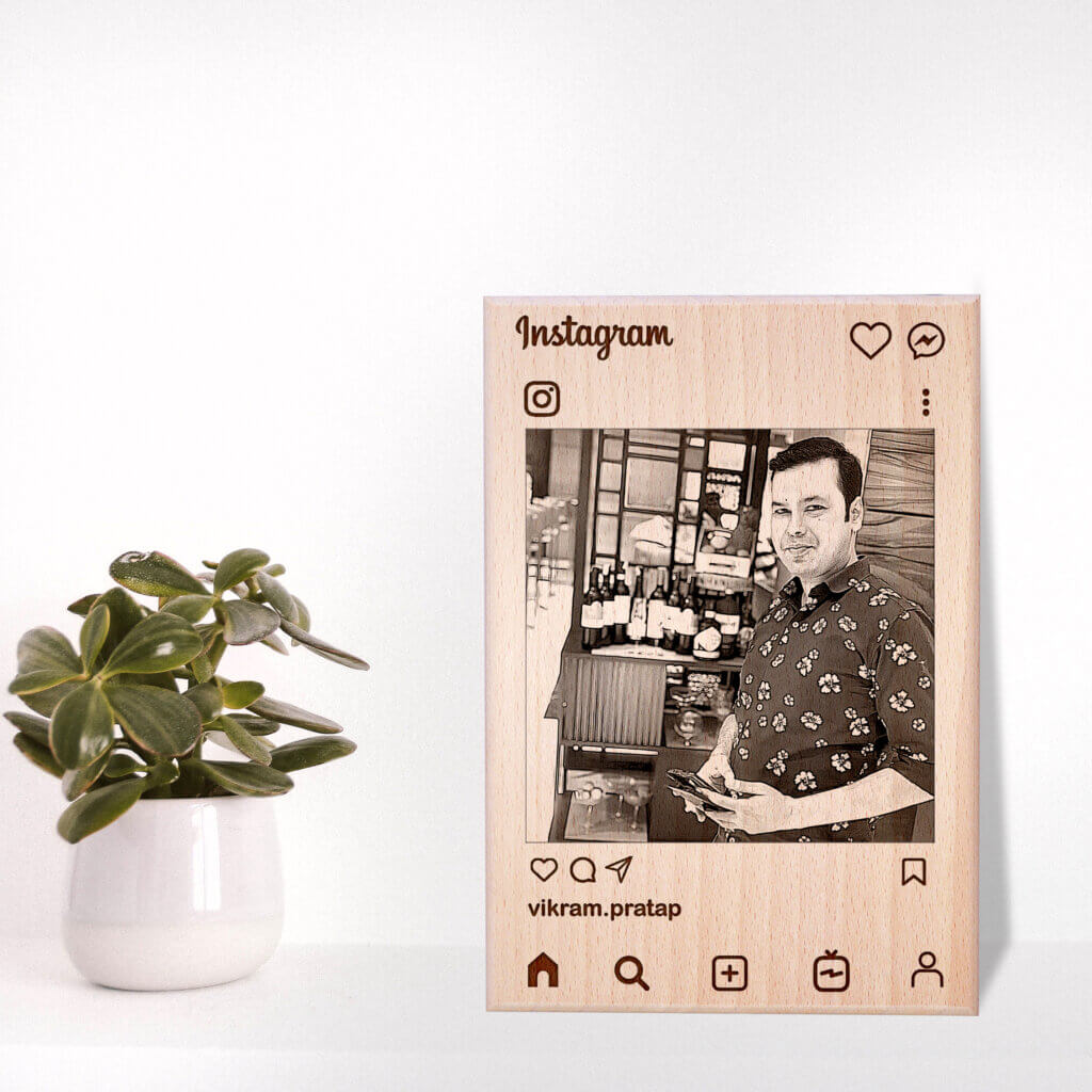 Personalized Engraved Instagram Wooden Photo Frame With Username ...