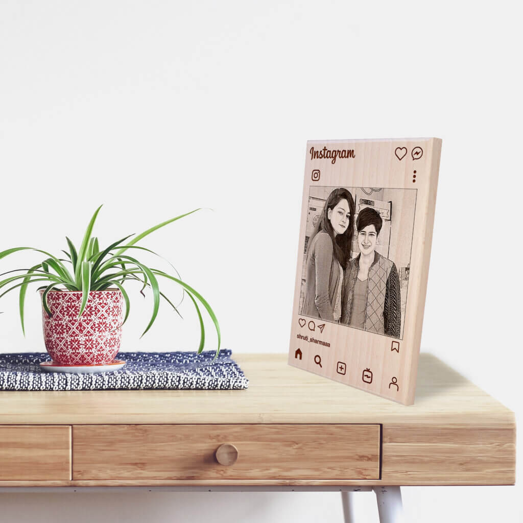 Personalized Engraved Instagram Wood Photo Frame - Incredible Gifts