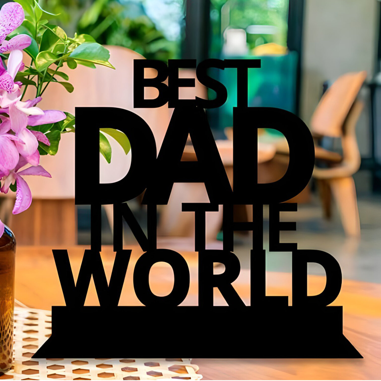 Best Dad In The World - Wooden Fathers Day Trophy - Incredible Gifts