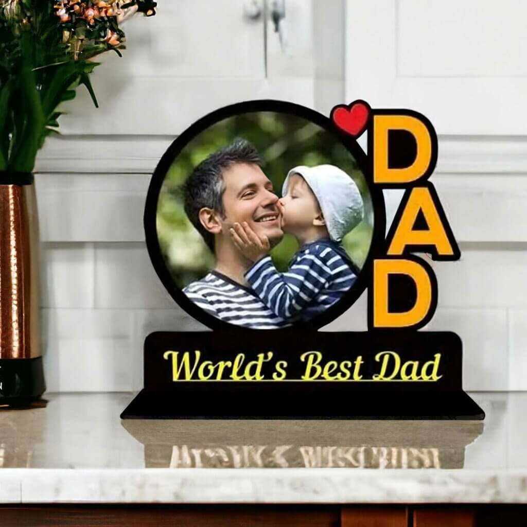 Customized World's Best Dad Table Top Photo Frame Gift For Father ...