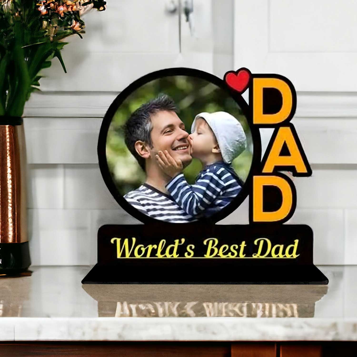 Customized World's Best Dad Table Top Photo Frame Gift For Father - Incredible Gifts