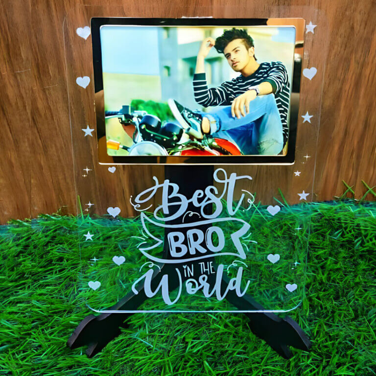 Personalized Best Bro In The World Acrylic Photo Frame - Incredible Gifts
