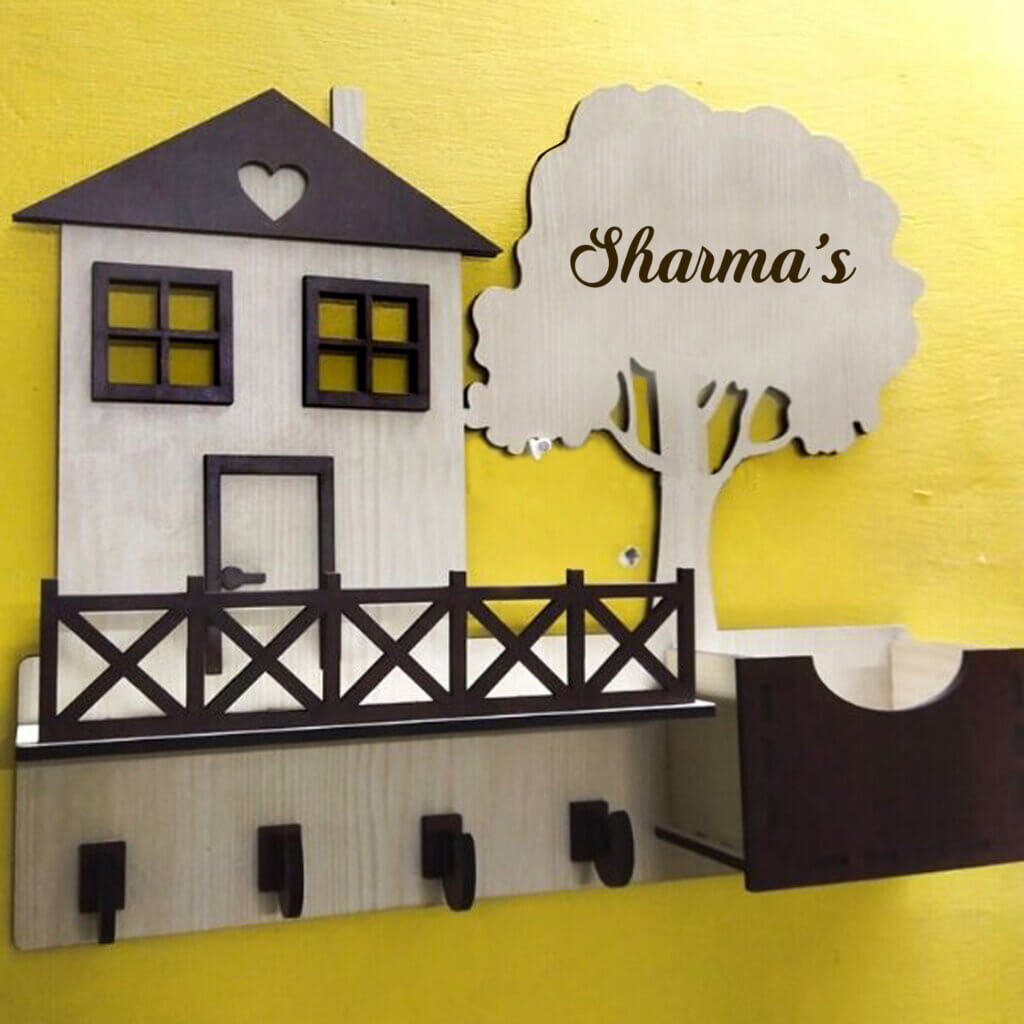 Personalized Wooden Home Design Card & Keychain Holder - Incredible Gifts