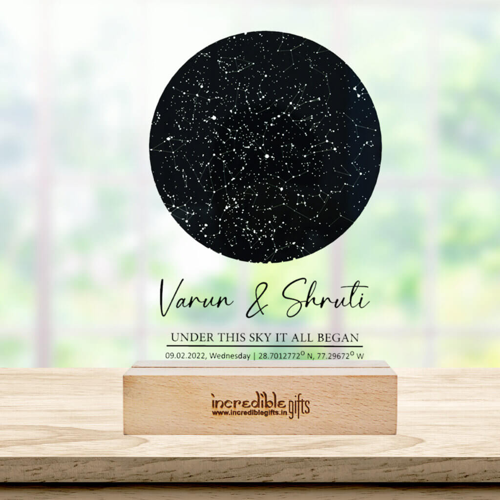 Personalized Star Map Constellation Frame Gift For Couple - Incredible ...