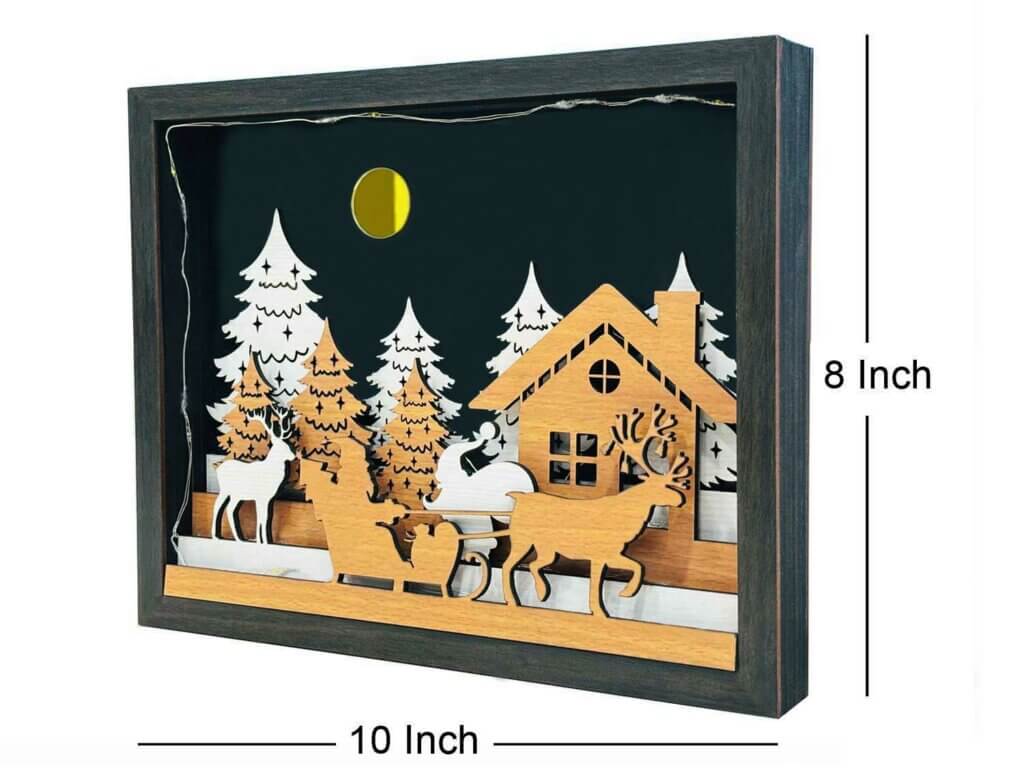 3D lighted Multi Layered Christmas Scene Shadow box - Incredible Gifts