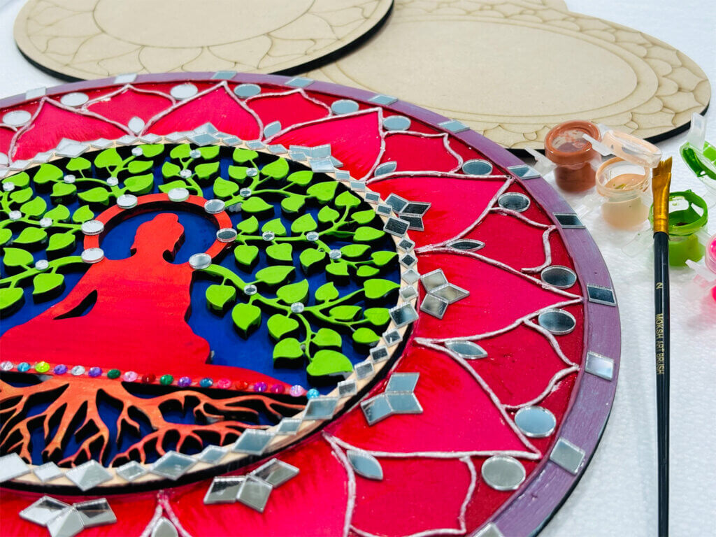 Round Buddha Wooden Lippan Art Board DIY Kit - Incredible Gifts