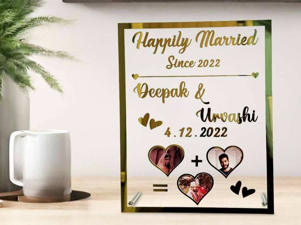 Personalized Wedding Photo Frame For Married Couple - Incredible Gifts