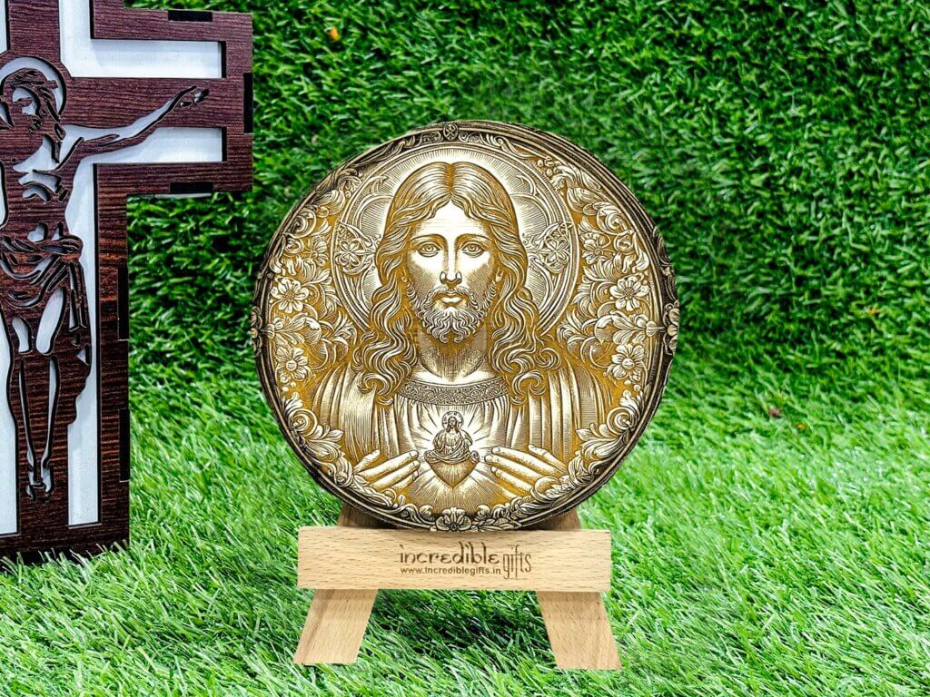 Lord Jesus Christ Engraved Wooden Photo Frame with Wood Stand ...