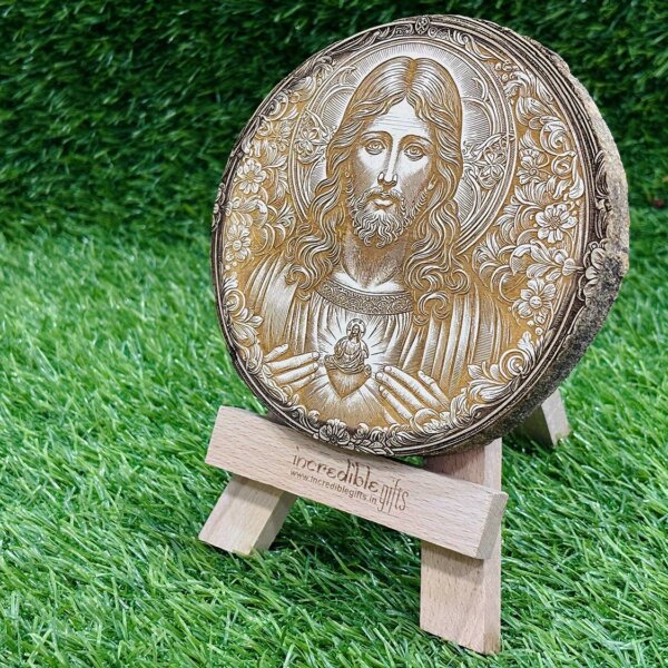 Lord Jesus Christ Engraved Wooden Photo Frame with Wood Stand ...