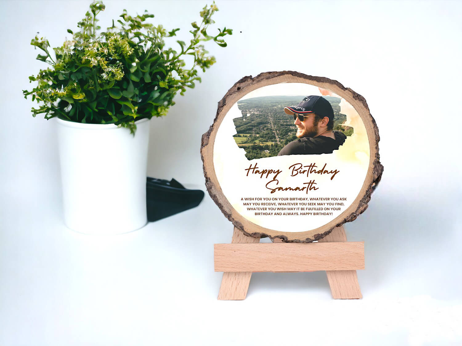 Personalized Natural Wood Color Photo Frame For Him - Incredible Gifts