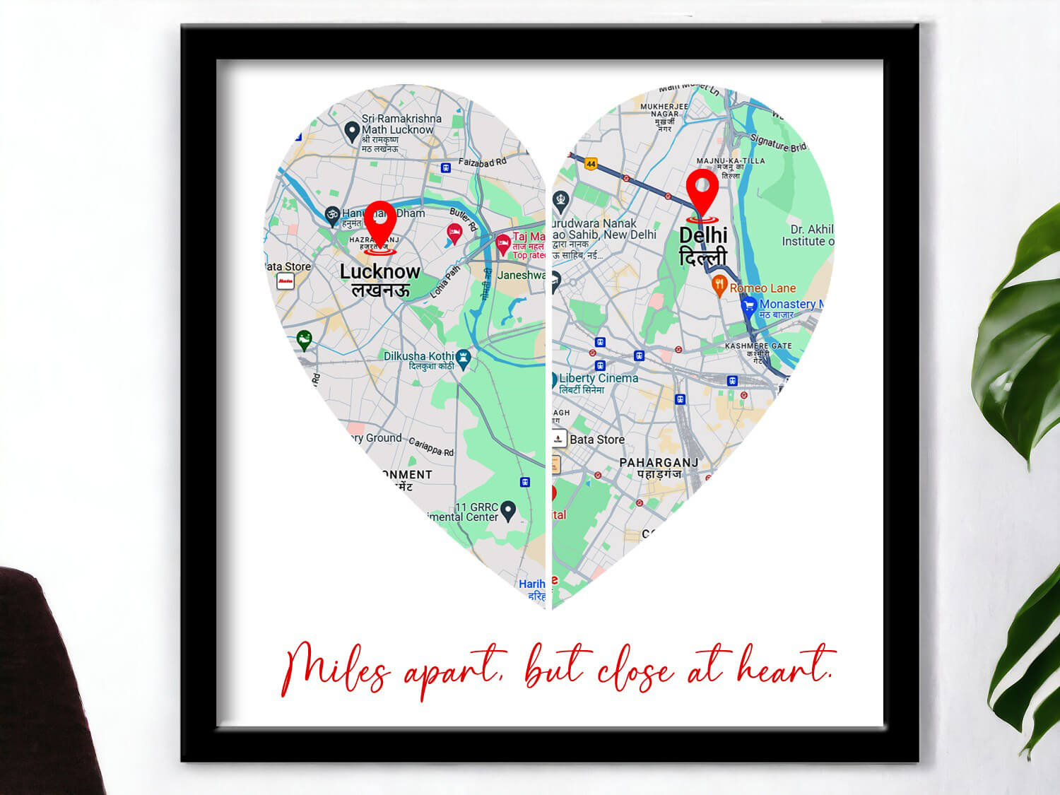 Long Distance Relationship Map Frame for Couple - Incredible Gifts