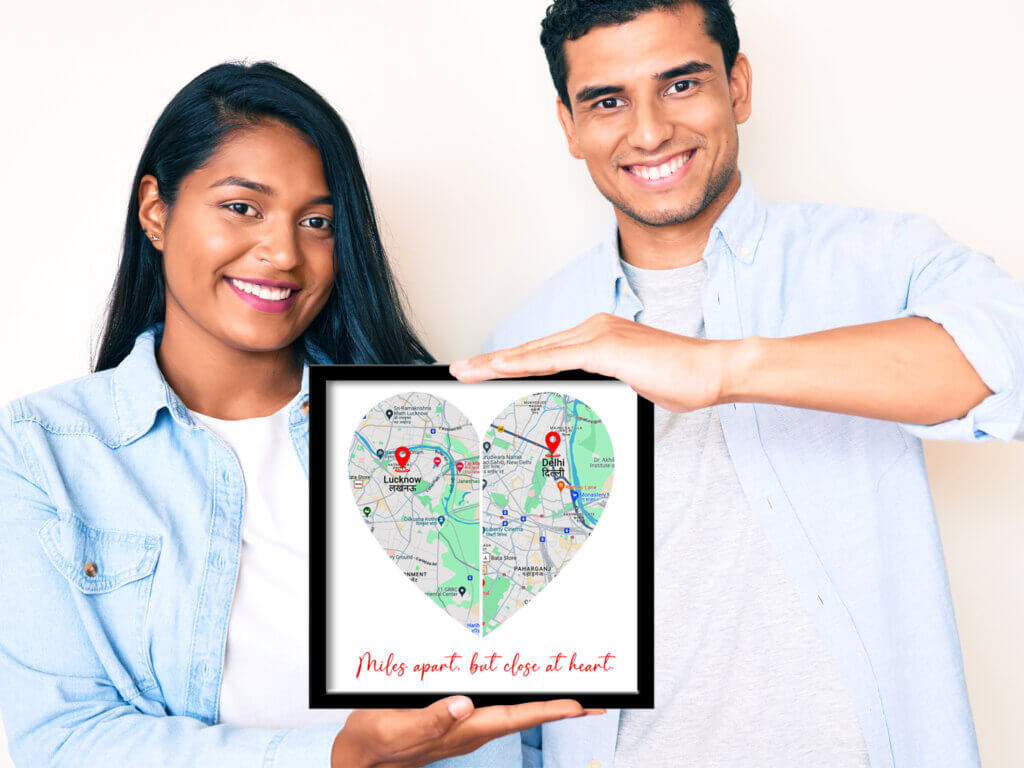 Long Distance Relationship Map Frame for Couple - Incredible Gifts