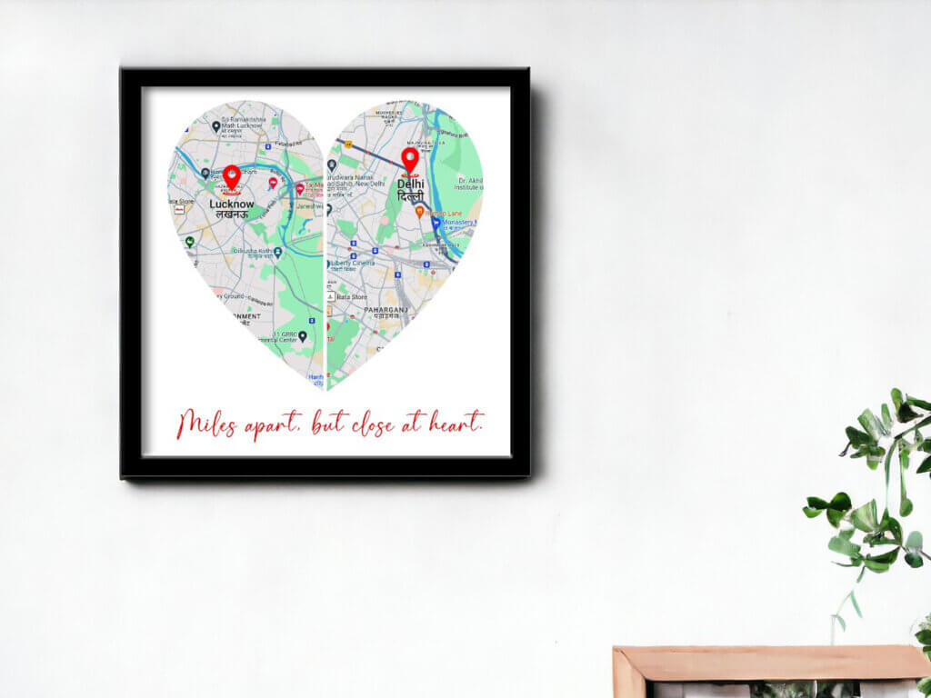 Long Distance Relationship Map Frame for Couple - Incredible Gifts