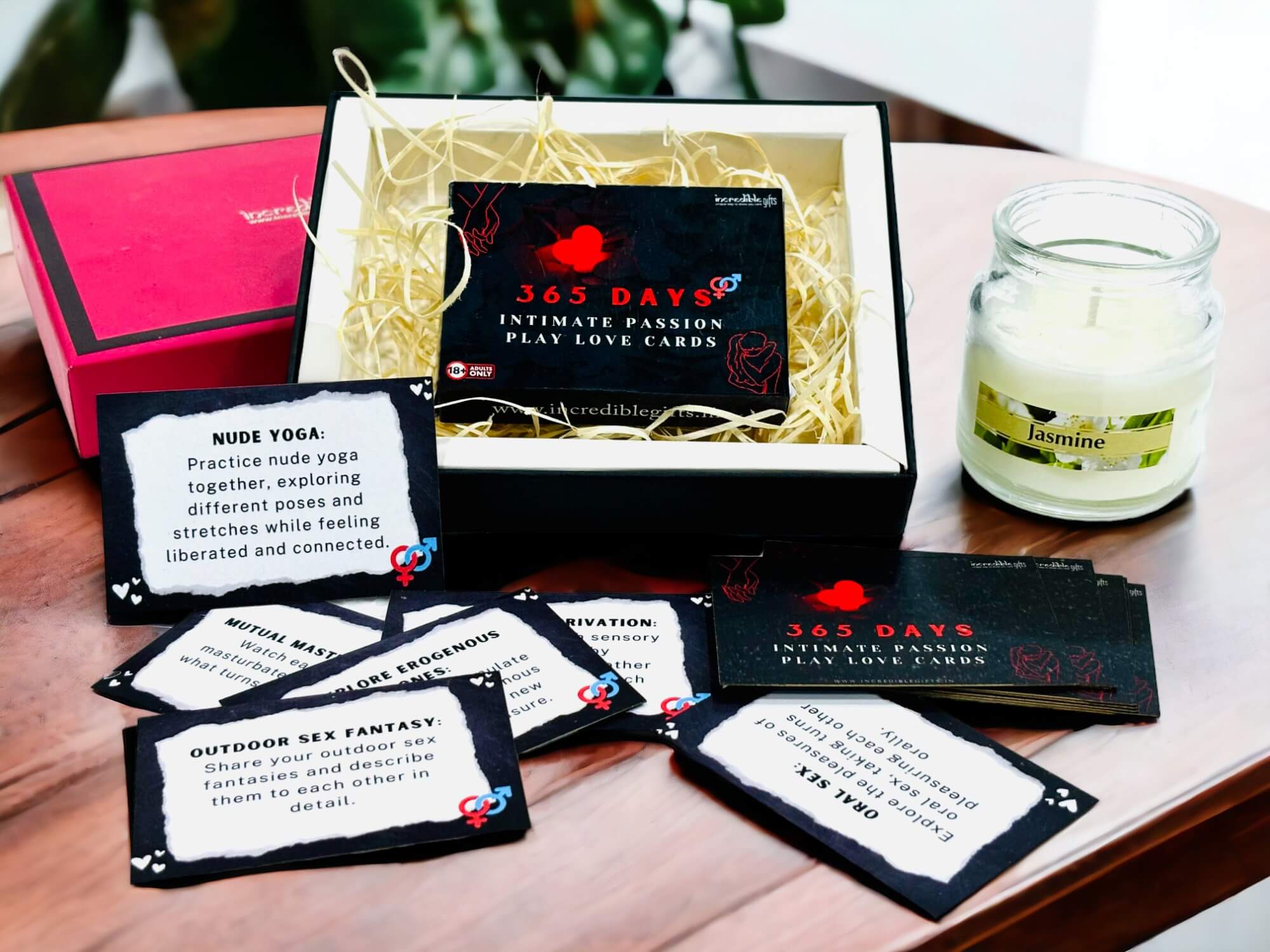 365 Days Intimate Passion Play Love Cards For Couple with Candle ...